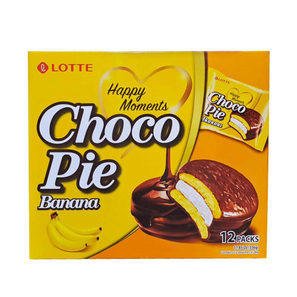 Choco Pie Coreano Pastel Sabor a Banana 336g Lotte – Alimentacion ...