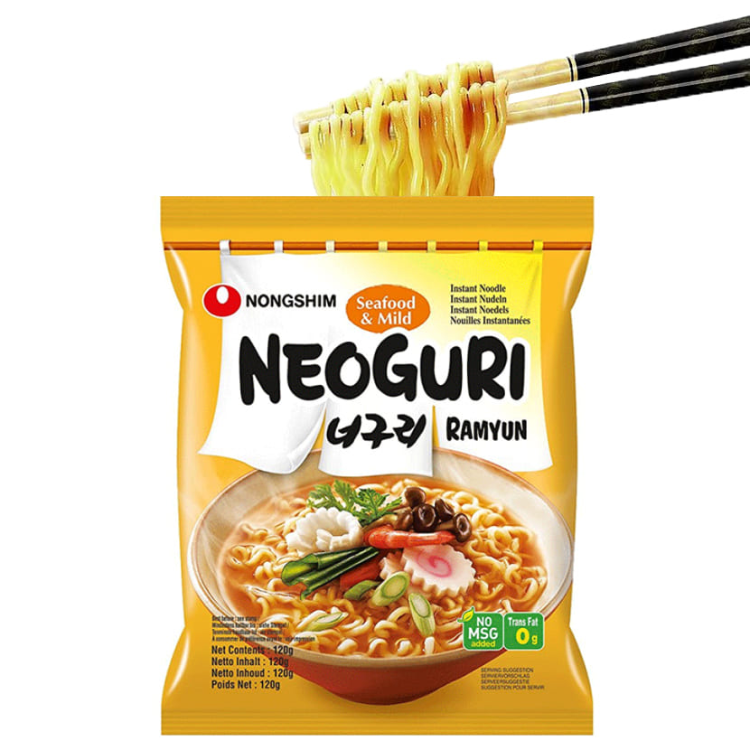 Neoguri Ramen Coreano Sabor Marisco Suave Picante Halal 120g NongShim ...