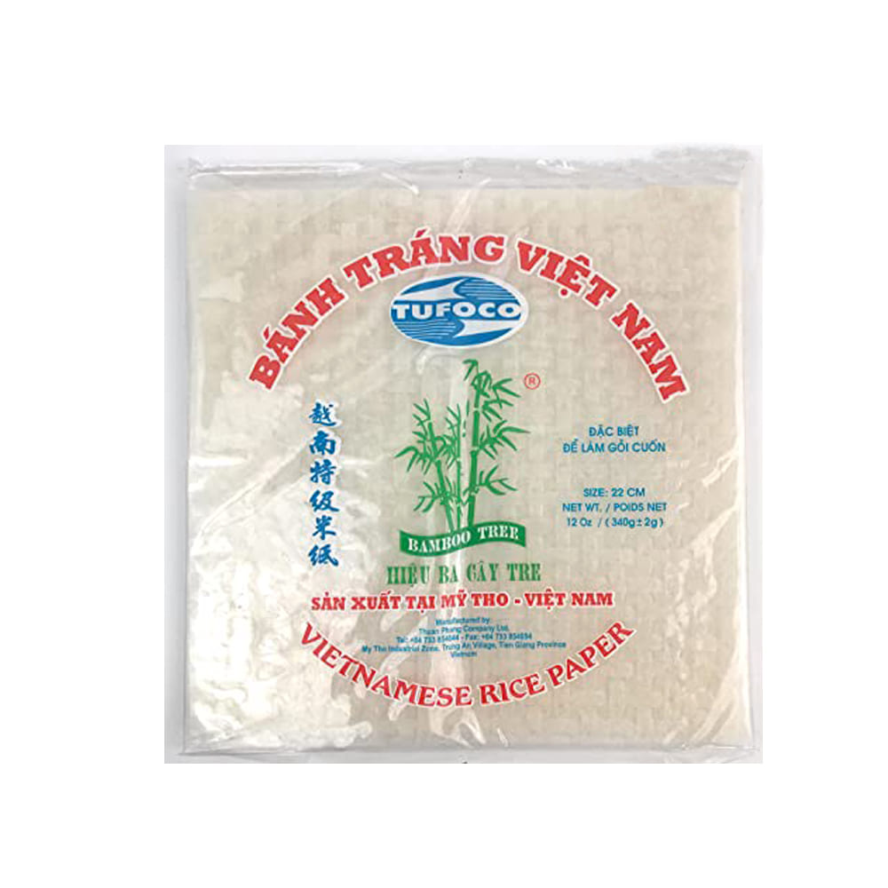Papel de Arroz Vietnamita Cuadrado 22cm 340g Bamboo Tree – Alimentacion Asiatica KIMJIA