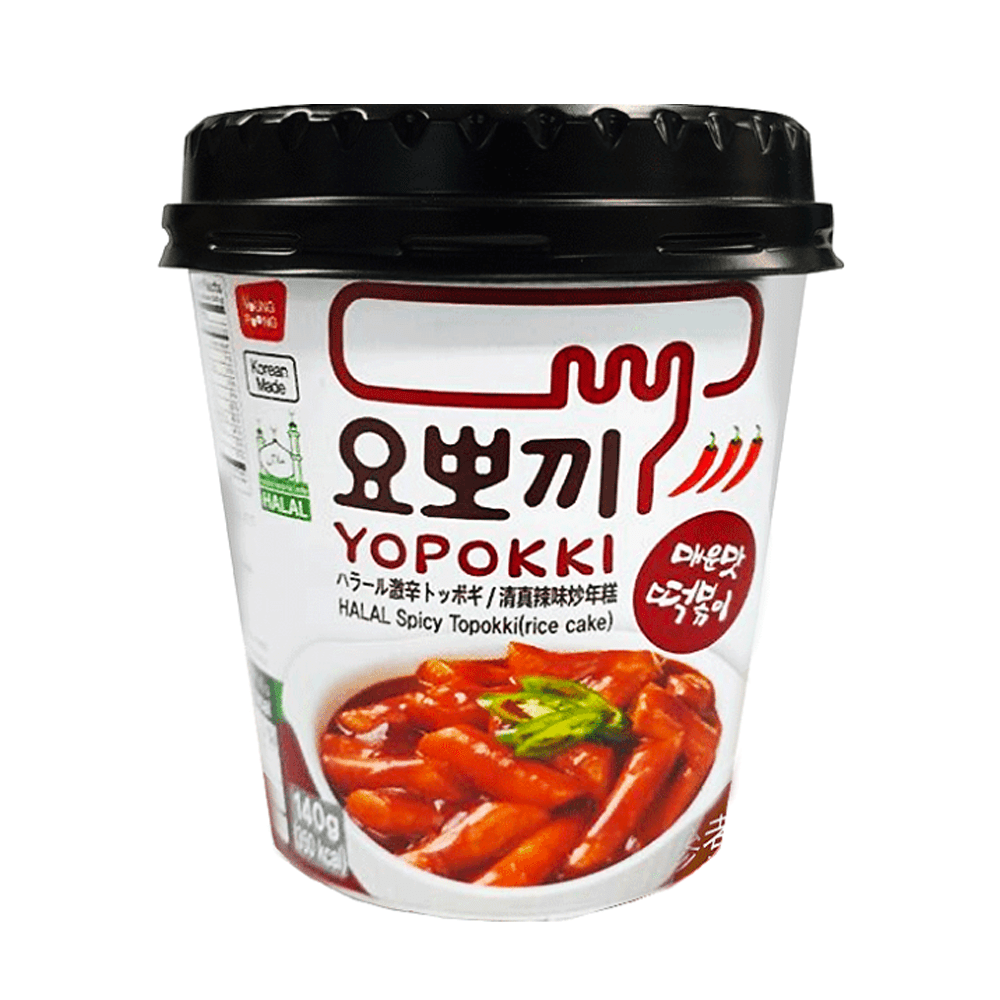 Yopokki Tteokbokki Picante HALAL – Pastel de Arroz Coreano Instantáneo ...